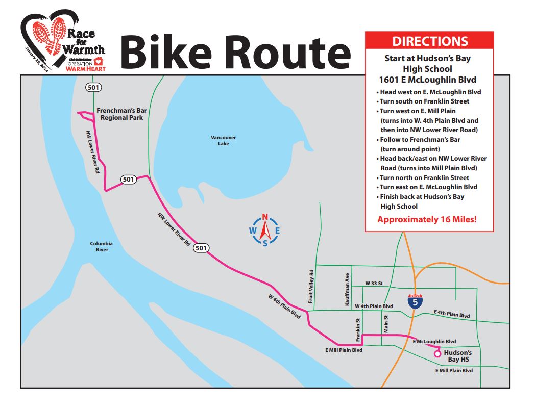 Race for Warmth Routes - Clark Public Utilities